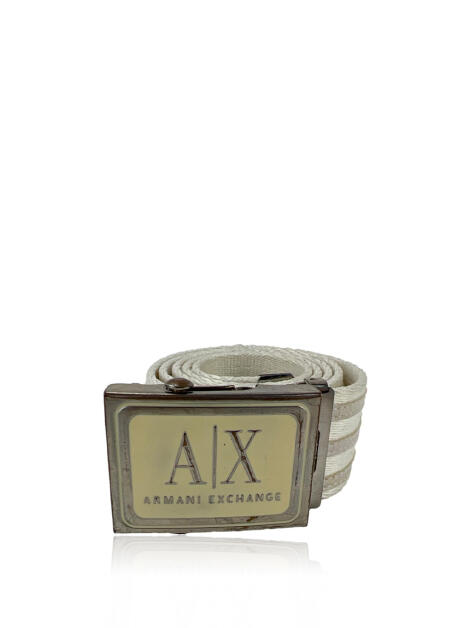 Cinto Armani Exchange Logo Branco Original - BZWG10 | Etiqueta Única