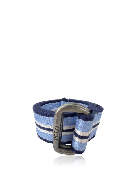 Cinto Polo Ralph Lauren Listras Azul Original - PZH109 | Etiqueta Única
