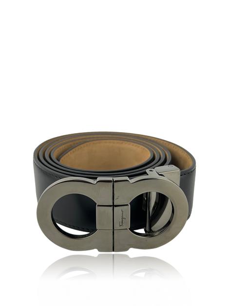 Cinto Salvatore Ferragamo Gancini Preto Original - TJI5 | Etiqueta Única