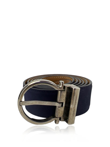 Cinto Salvatore Ferragamo Suede Reversível Azul Original - ACFT96 ...