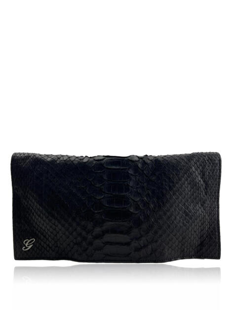 Clutch Gucci Journal Python Preta Original - ZS85 | Etiqueta Única