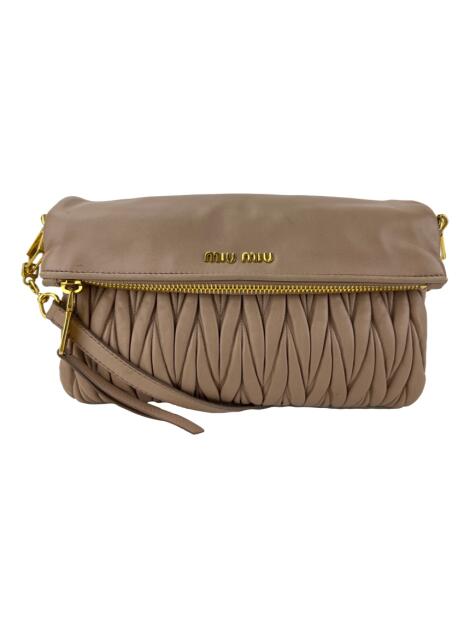 Clutch Miu Miu Fold Over Matelasse Rosa - ONG90 Original | Etiqueta Única