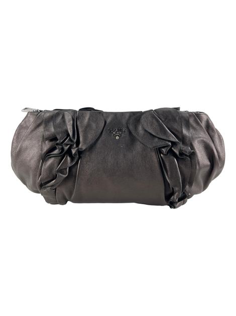 Clutch Prada Ruffle Nappa Metalizado - DBYT5 Original | Etiqueta Única