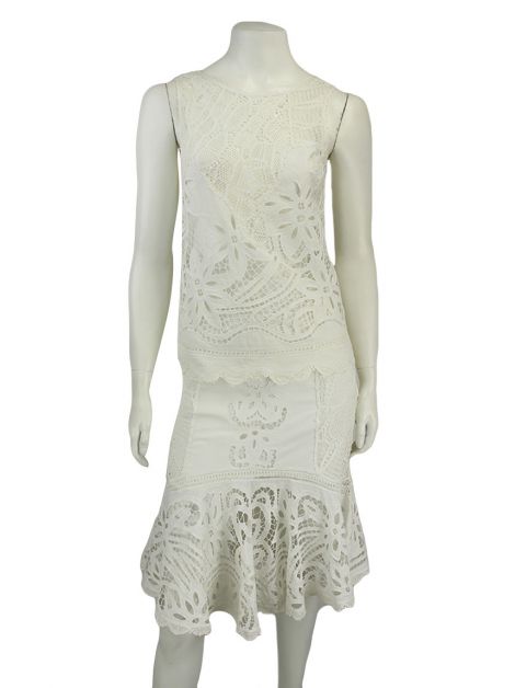 Conjunto Raquel Mattar Renda Off White Original - AJO333 | Etiqueta Única