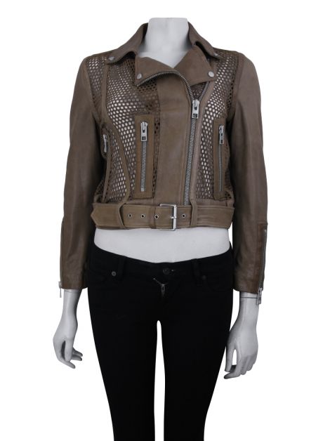 Jaqueta All Saints Spitalfields Couro Marrom - HOH8 Original | Etiqueta ...