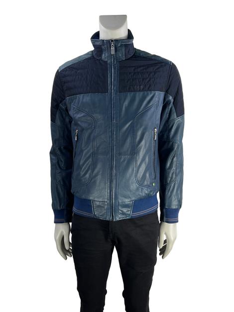 Jaqueta Hugo Boss Couro Azul - CPOR1 Original | Etiqueta Única
