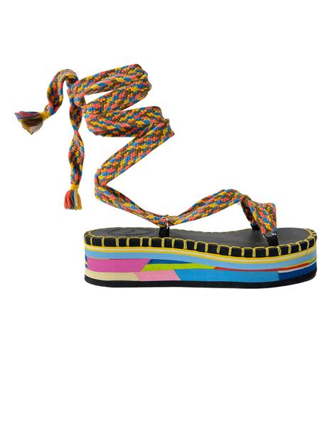 Plataforma Chloé Lou Braided Multicolor - CTXM2 Original | Etiqueta Única