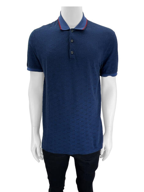 Polo Gucci Tecido Monograma Azul - RIA124 Original | Etiqueta Única