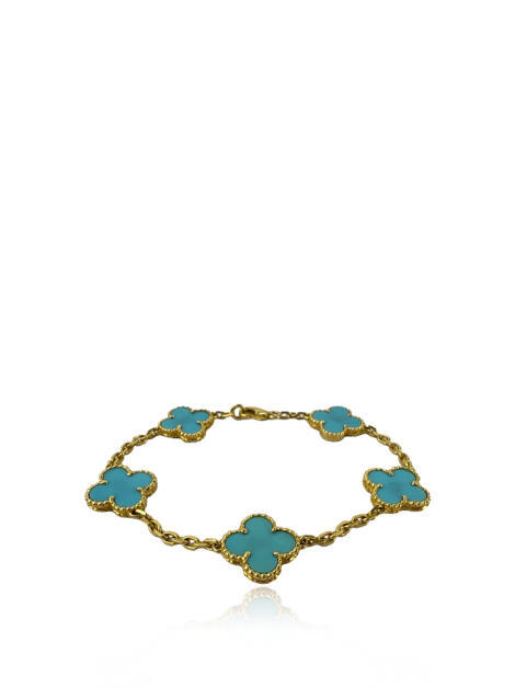 Pulseira Van Cleef & Arpels Vintage Alhamba Azul Original - KDE221 ...