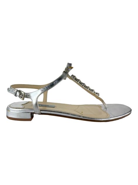 Rasteira Prada Crystal Prateada - CGIQ8 Original | Etiqueta Única