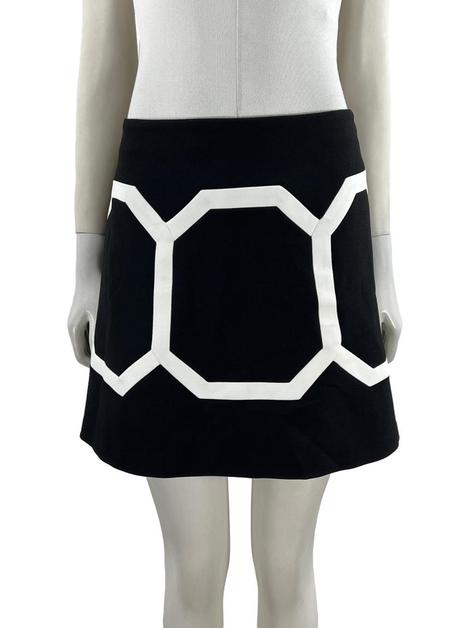 Saia Tara Jarmon Tecido Preto e Branco - HML1032 Original | Etiqueta Única
