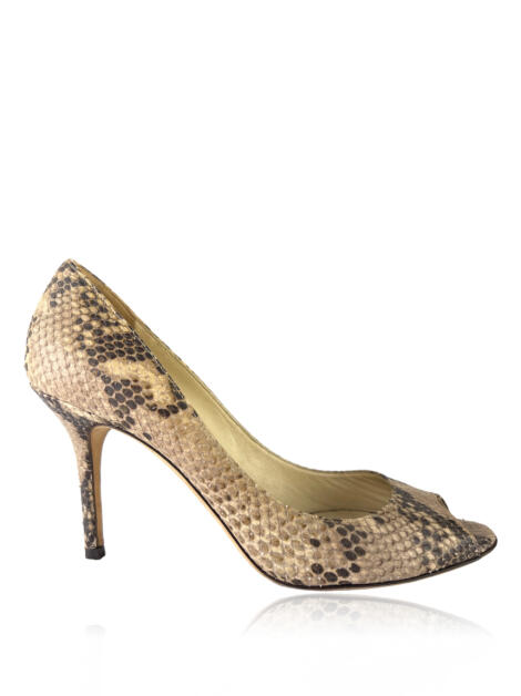 Scarpin Jimmy Choo Python Embossed Bege Original - GYA47 | Etiqueta Única