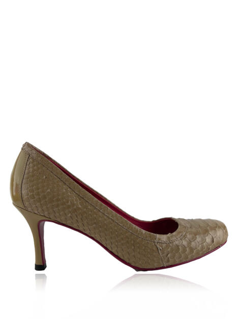 Scarpin Zeferino Python Bege Original - CEYE37 | Etiqueta Única