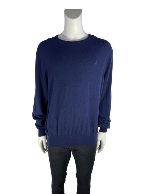 Suéter Polo Ralph Lauren Lã Merino Azul - ACMF94 Original | Etiqueta Única
