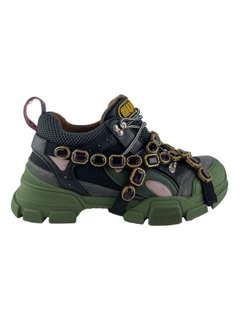 Tênis Gucci Flashtrek Sega Green Removable Crystal - BUI30 Original ...