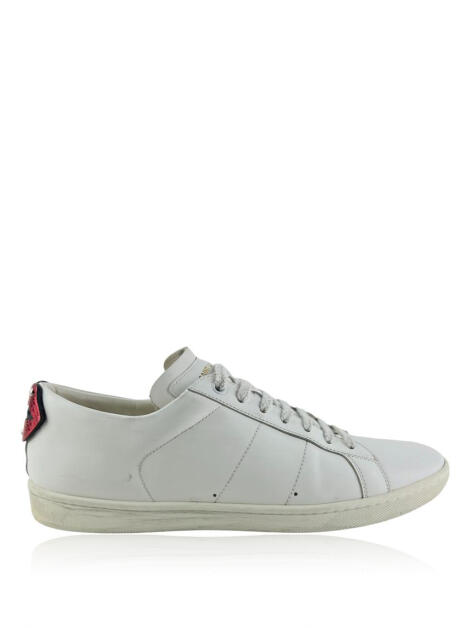 Tênis Yves Saint Laurent Metallic Ayers Signature Court Lips Branco ...