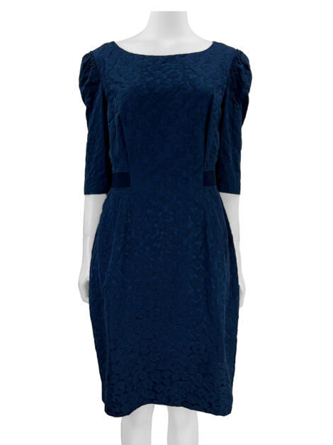 Vestido Carolina Herrera Texturizado Azul - NTX279 Original | Etiqueta ...