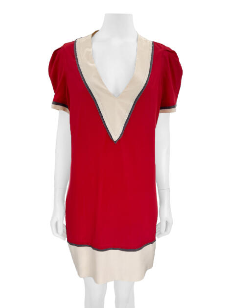 Vestido Isabella Giobbi Seda Vermelho - EAM66 Original | Etiqueta Única