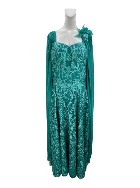 Vestido Manzan Bordado Verde - CJGD4 Original | Etiqueta Única