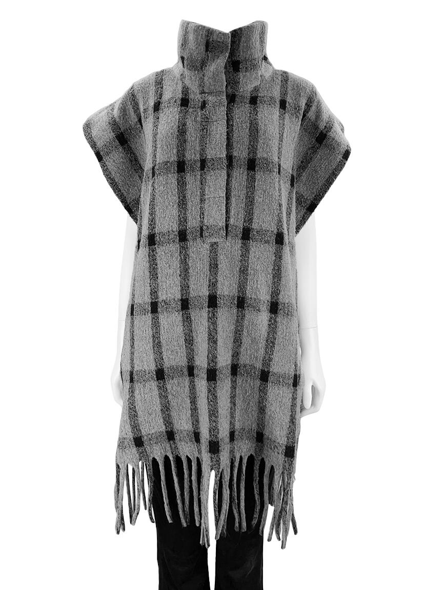 Pelerine Zara Xadrez Cinza Original - AGIN53 | Etiqueta Única