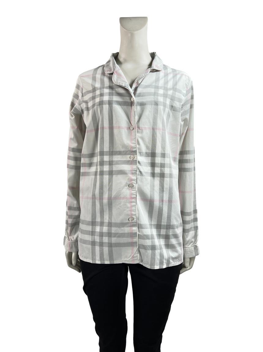 Pijama Burberry Body Xadrez Cinza - AGY233 Original | Etiqueta Única