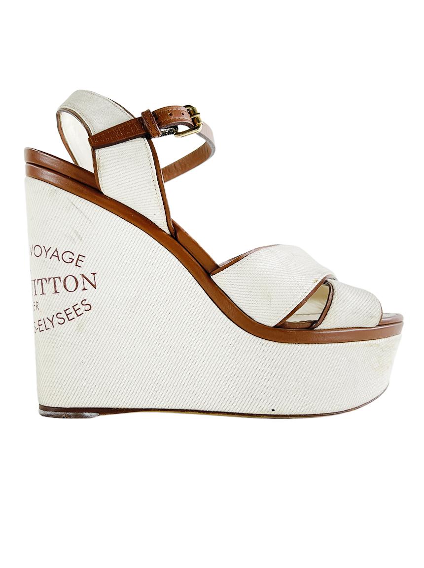 Plataforma Louis Vuitton Articles De Voyage Wedge Off White - CRV40 ...