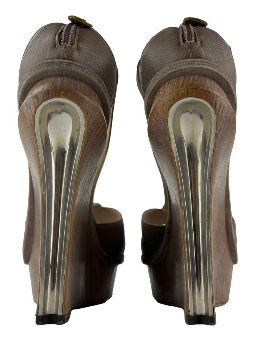Plataforma Salvatore Ferragamo Couro Marrom - SZ5106 Original ...