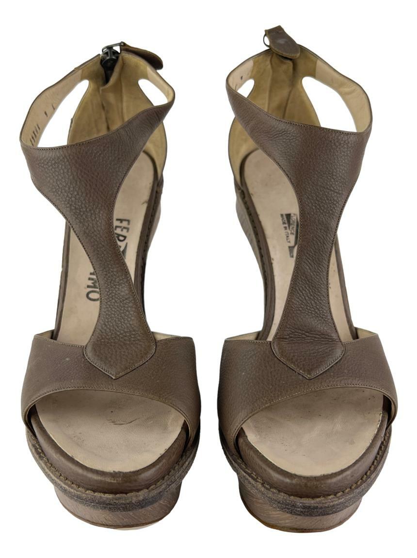 Plataforma Salvatore Ferragamo Couro Marrom - SZ5106 Original ...
