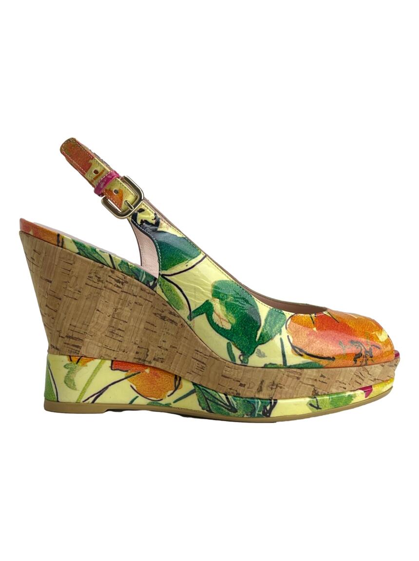 Plataforma Stuart Weitzman Jean Verniz Floral - AWU1502 Original ...