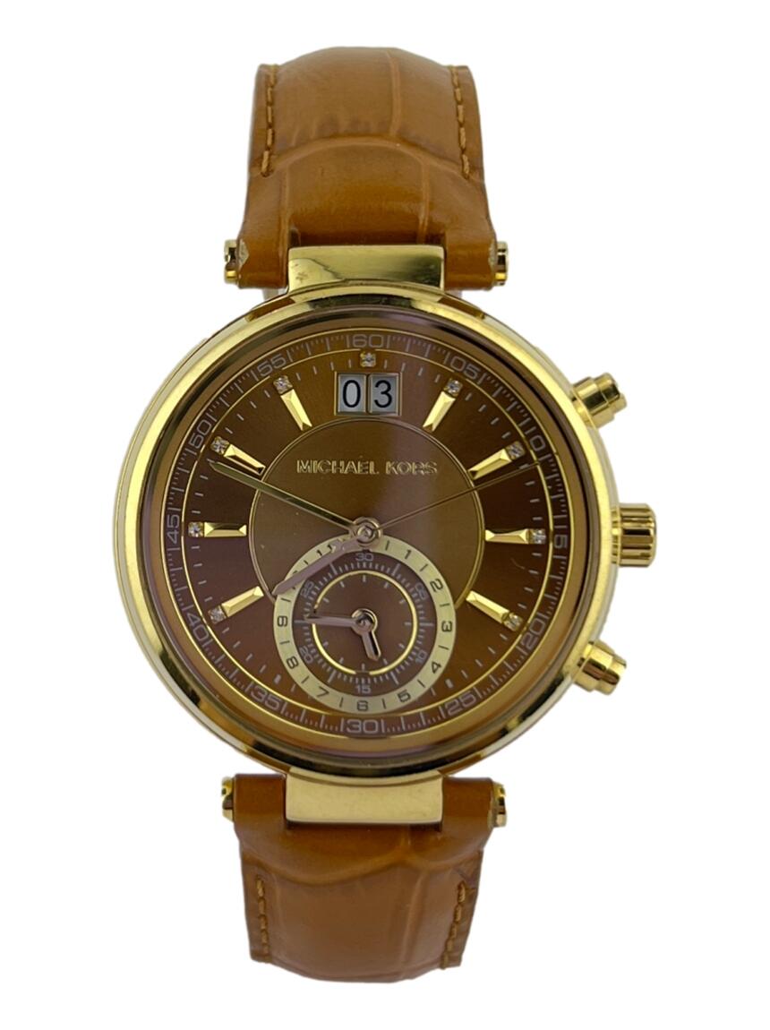 Relógio Michael Kors MK2424 Sawyer Amber Sunray Dial Original - URU8 ...