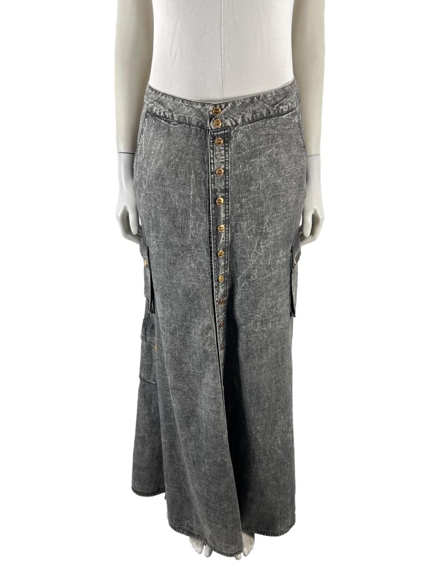 Saia Lilly Sarti Blue Label Jeans Cinza - CWAF135 Original | Etiqueta Única