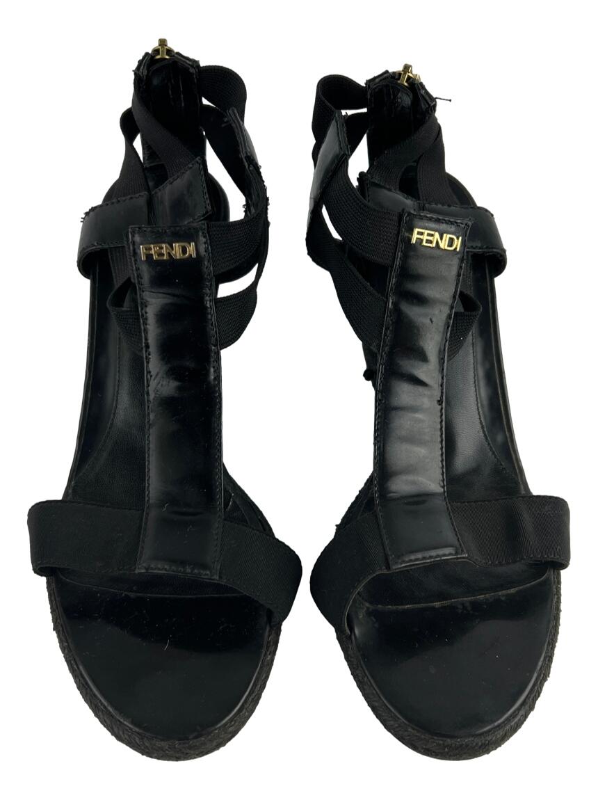 Sandália Fendi Couro Preto - MFD254 Original | Etiqueta Única