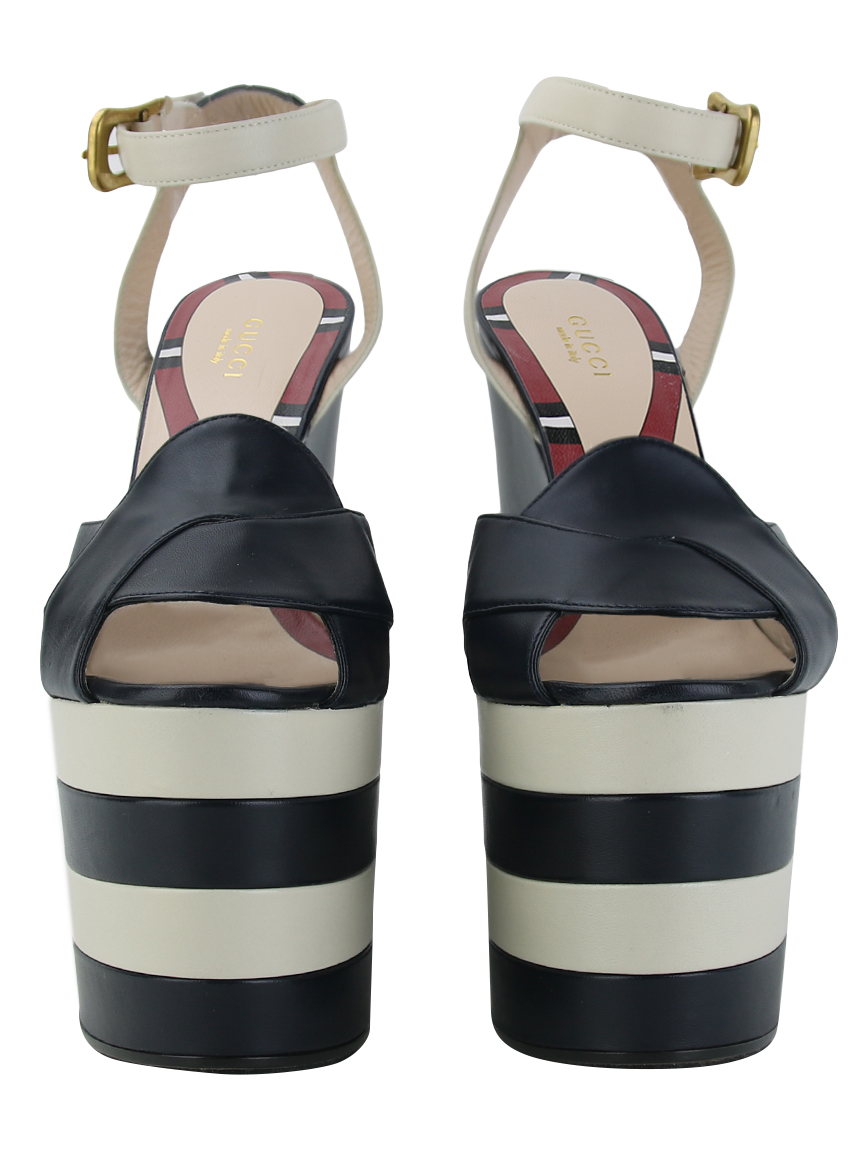 Sandália Gucci Sally Plataforma Bicolor Original - | Etiqueta Única