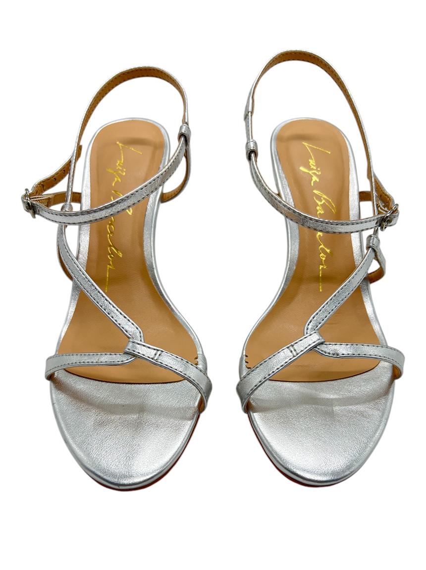 Sandália Luiza Barcelos Couro Prateado - CSBV1 Original | Etiqueta Única