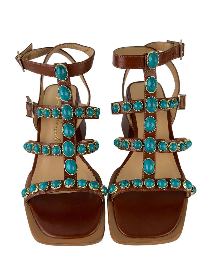 Sandália Luiza Barcelos Tiras Couro - RJN903 Original | Etiqueta Única