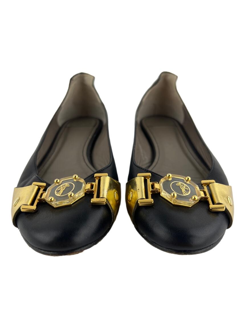 Sapatilha Versace Couro Preto - HTP820 Original | Etiqueta Única