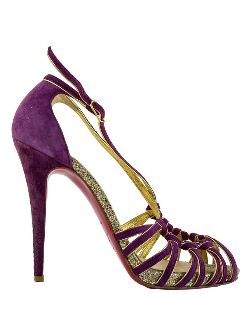 Sapato de Salto Christian Louboutin Mignon Roxo Original - HSZ76 ...