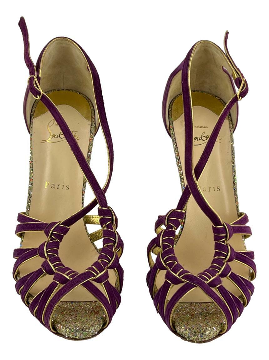 Sapato de Salto Christian Louboutin Mignon Roxo Original - HSZ76 ...
