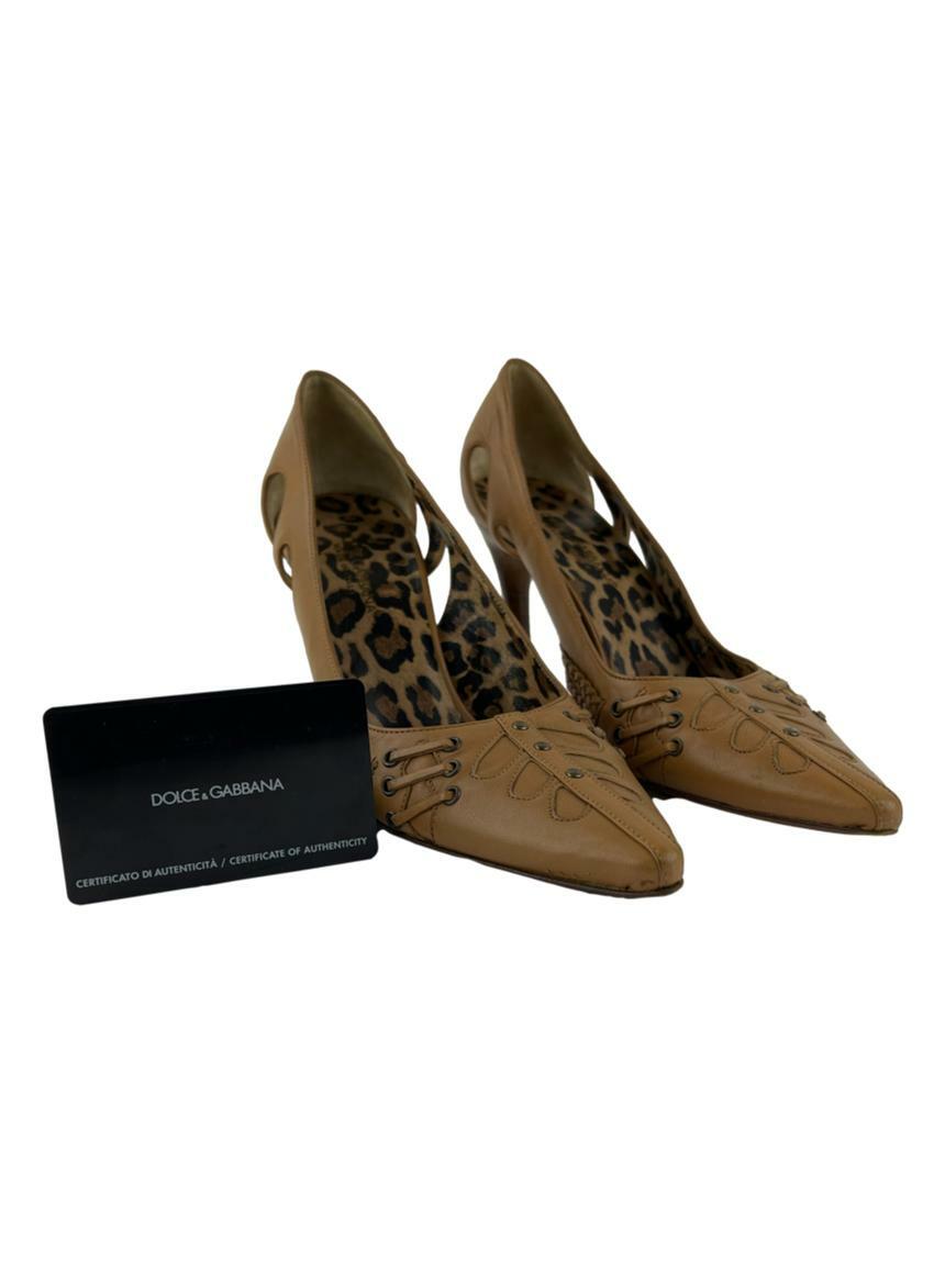 Sapato de Salto Dolce & Gabbana Couro Caramelo - SPG14 Original ...