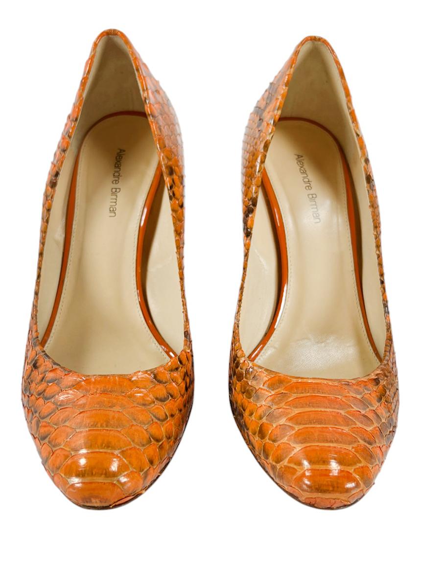 Scarpin Alexandre Birman Python Laranja - AQI457 Original | Etiqueta Única