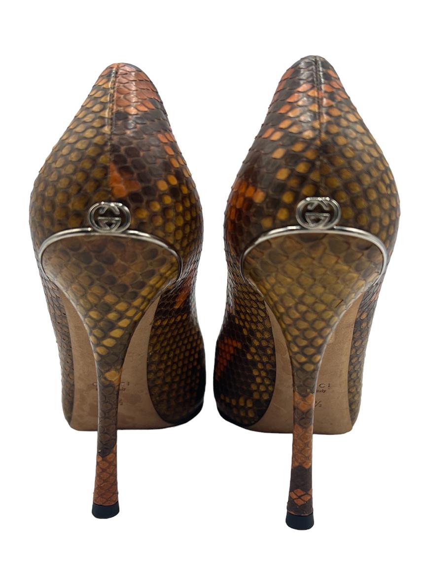 Scarpin Gucci Python Laranja - GZU15 Original | Etiqueta Única