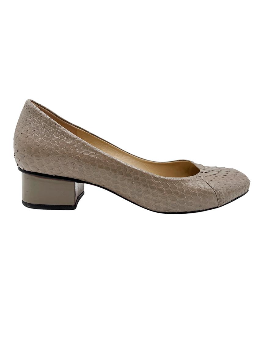 Scarpin Zeferino Python Cinza Original - | Etiqueta Única