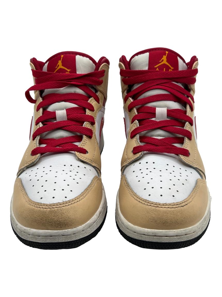 Sneaker Nike Air Jordan 1 Mid GS 'Light Curry Cardinal Red' - CQTS19 ...