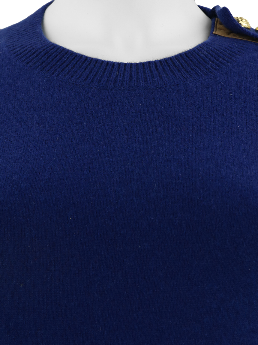 Suéter Burberry Botões Azul - CSC328 Original | Etiqueta Única