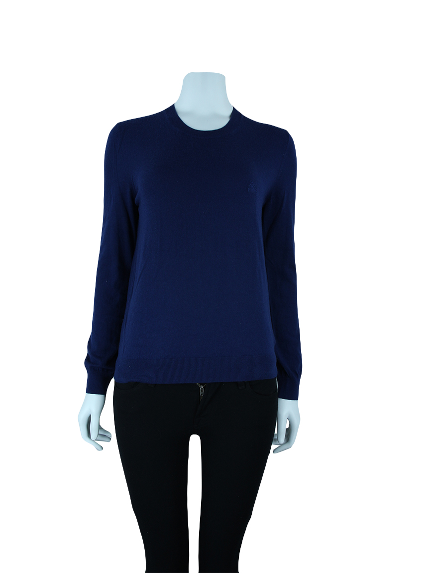Suéter Burberry Cashmere Azul Marinho Original - IXX62 | Etiqueta Única