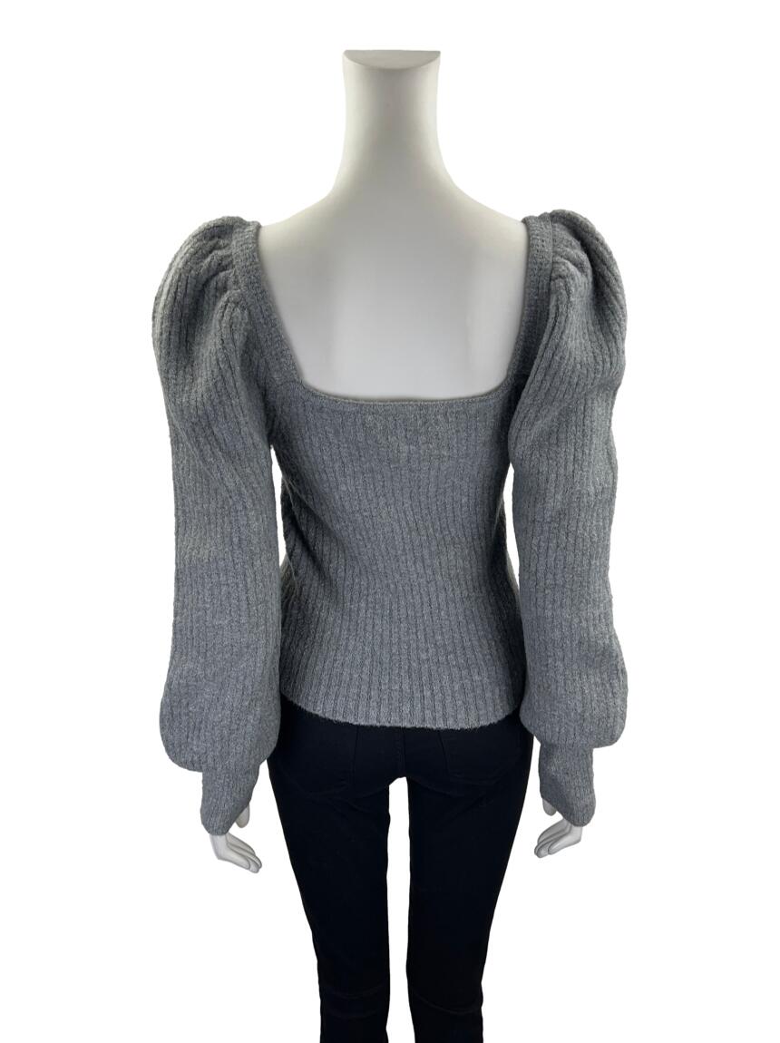 Suéter Zara Manga Bufante Cinza Original - NWB206 | Etiqueta Única