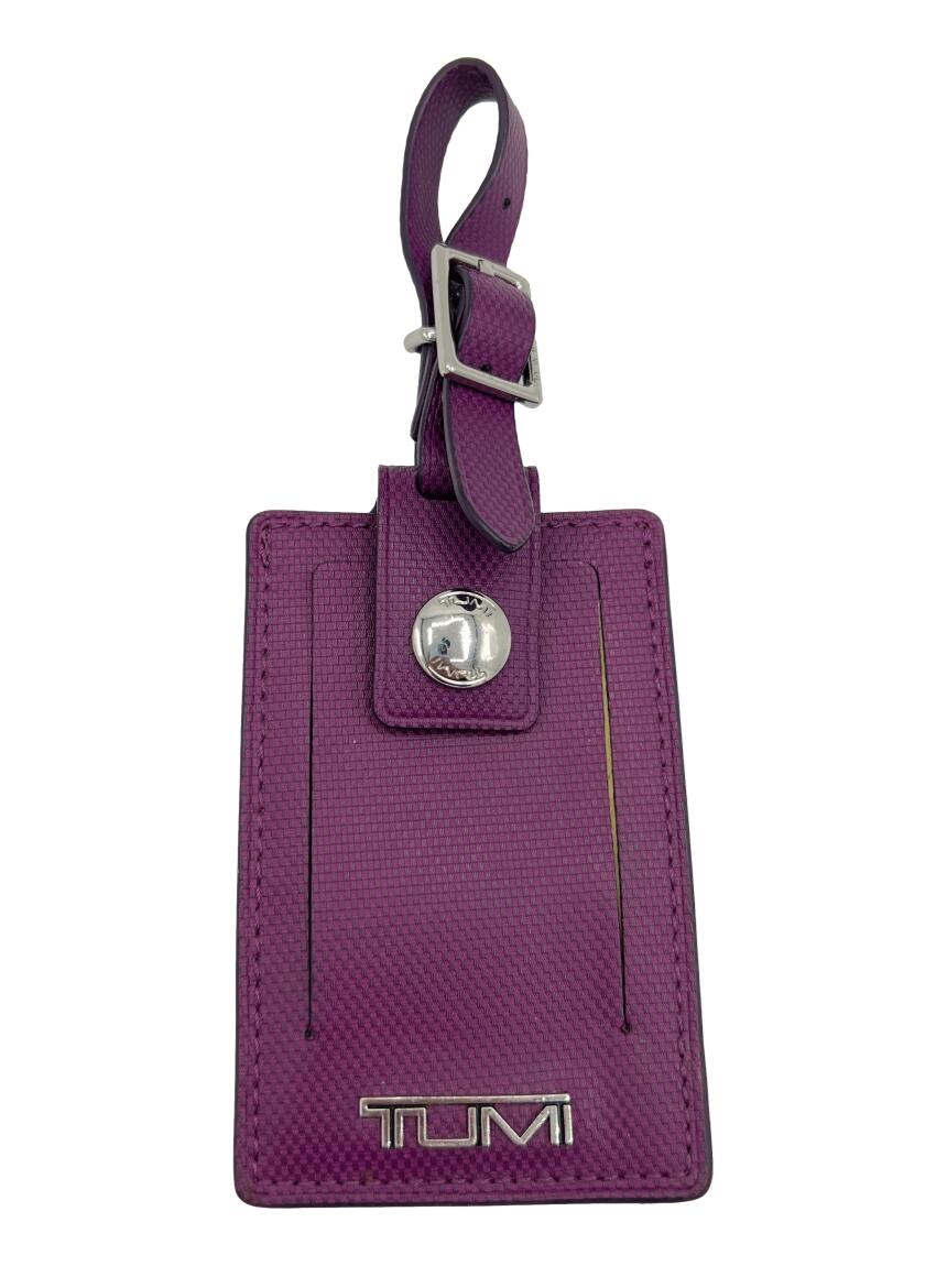 Tag de Identificação Tumi Couro Roxa - NZI389 Original | Etiqueta Única