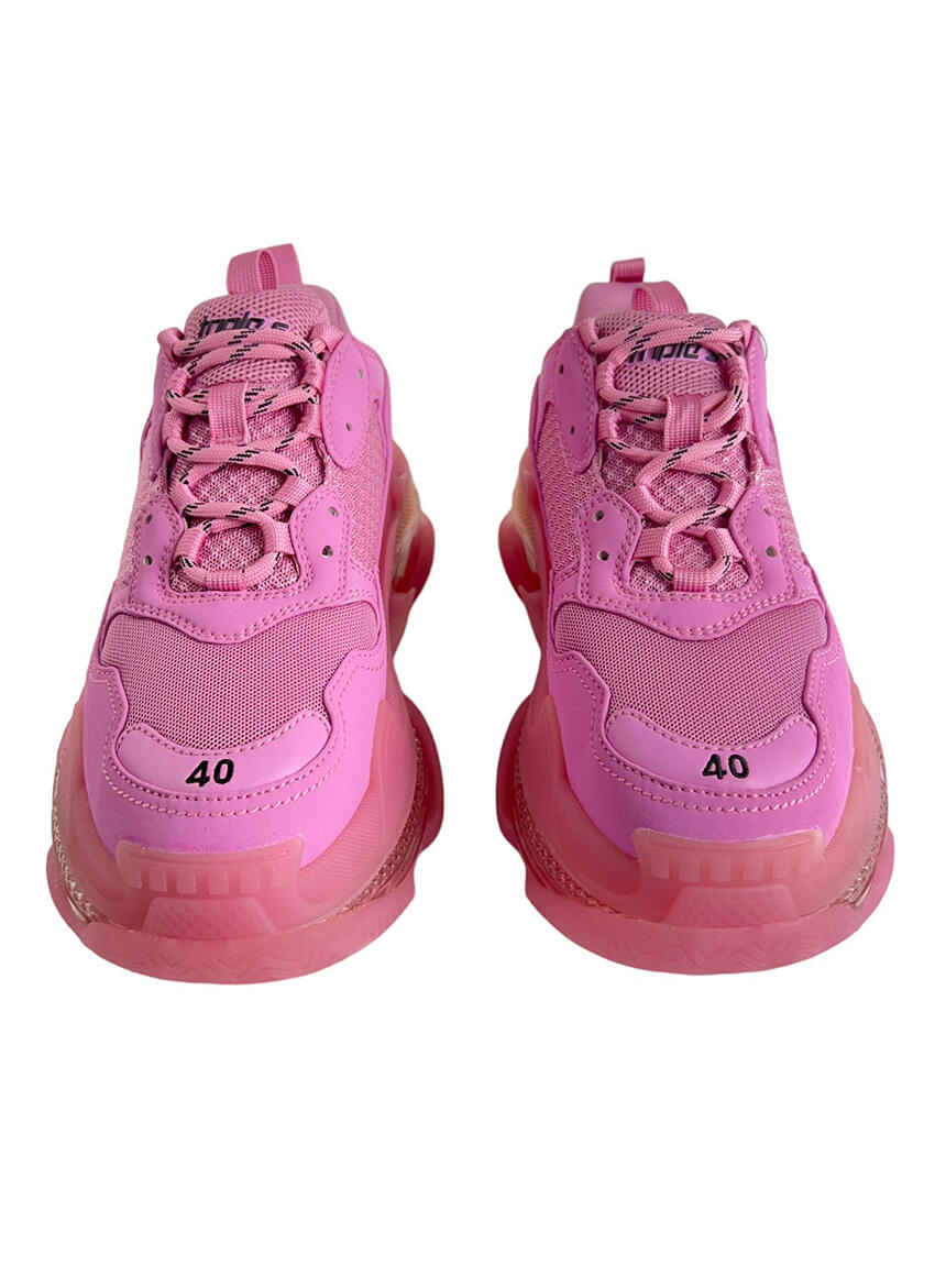 Tênis Balenciaga Triple S 'Clear Sole' Rosa - CJNX2 Original | Etiqueta ...
