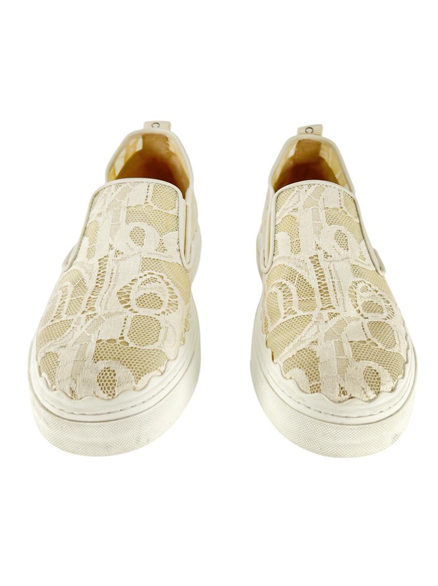 Tênis Chloé Renda Off White - JMJ548 Original | Etiqueta Única