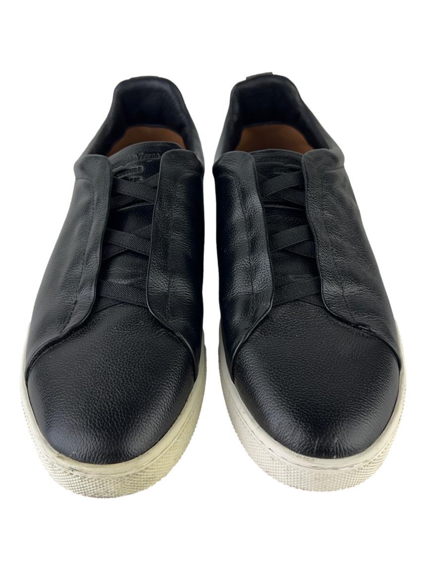 Tênis Ermenegildo Zegna Couture Couro Preto - GDF59 Original | Etiqueta ...